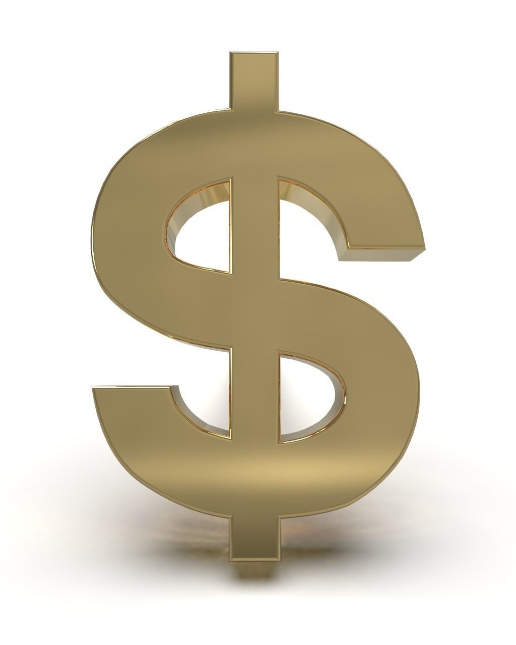Dollar sign stud earring blank 3D model 3D printable | CGTrader