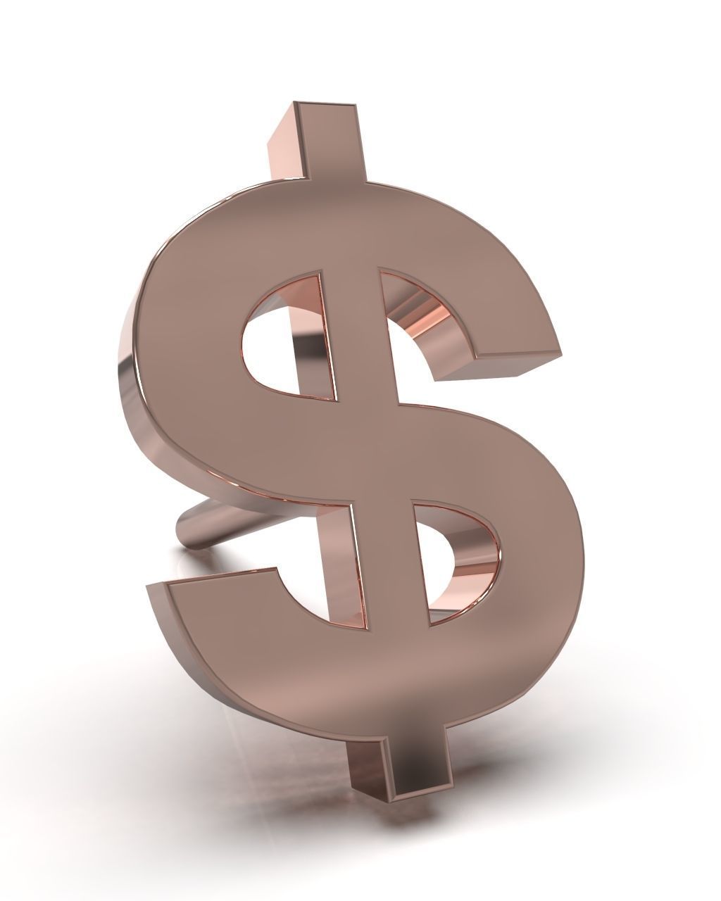 Dollar sign stud earring blank 3D model 3D printable | CGTrader