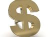 Dollar sign stud earring blank 3D model 3D printable | CGTrader