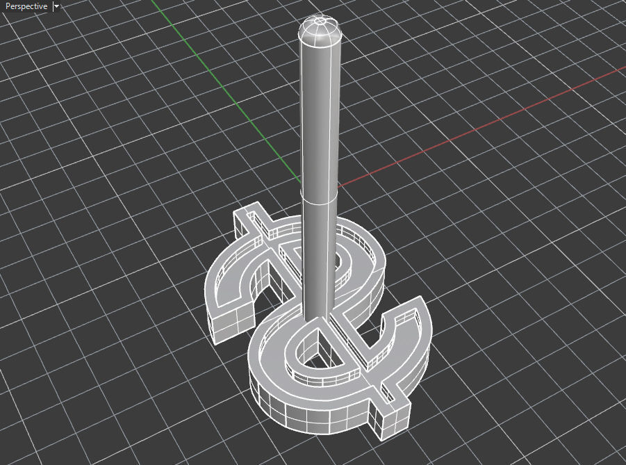 Dollar sign stud earring blank 3D model 3D printable | CGTrader