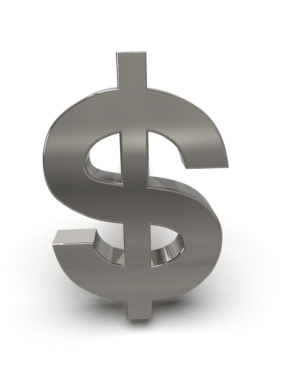 Dollar sign stud earring blank 3D model 3D printable | CGTrader
