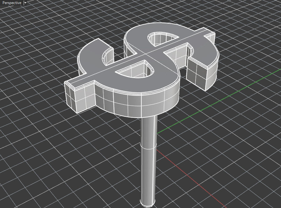 Dollar sign stud earring blank 3D model 3D printable | CGTrader