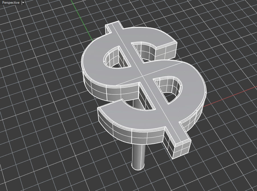Dollar sign stud earring blank 3D model 3D printable | CGTrader