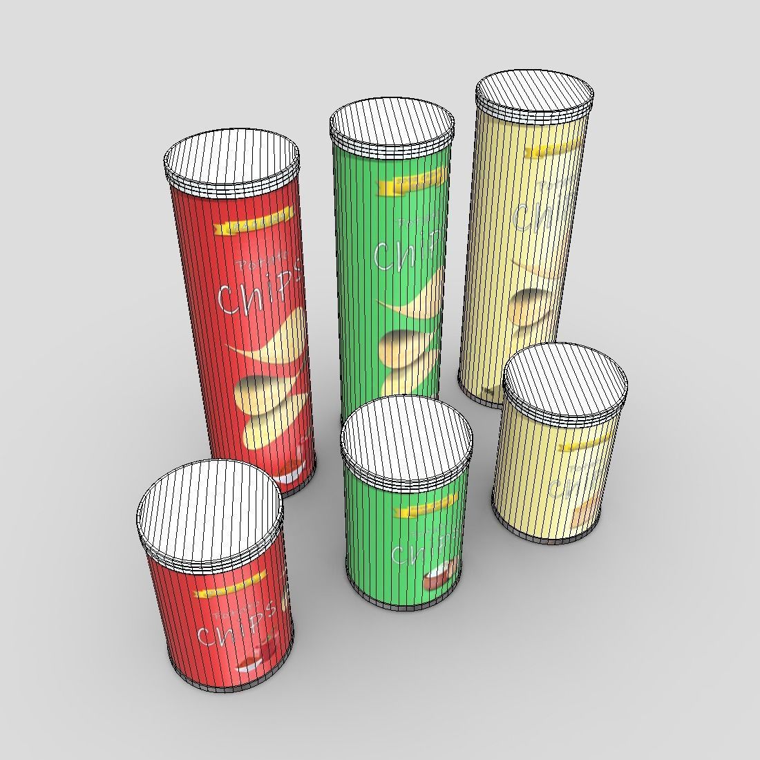 3D model Potato Chips Tube Pack VR / AR / low-poly | CGTrader