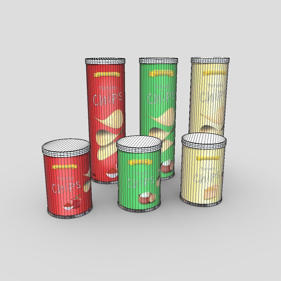 3D model Potato Chips Tube Pack VR / AR / low-poly | CGTrader
