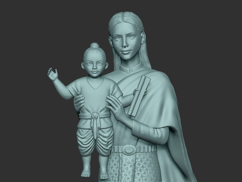Mery with Baby Jesus 3D model 3D printable | CGTrader