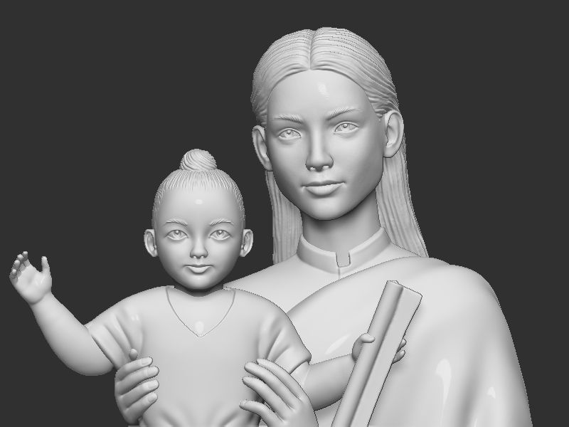 Mery with Baby Jesus 3D model 3D printable | CGTrader