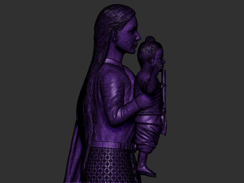 Mery with Baby Jesus 3D model 3D printable | CGTrader