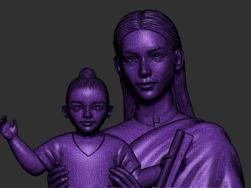 Mery with Baby Jesus 3D model 3D printable | CGTrader