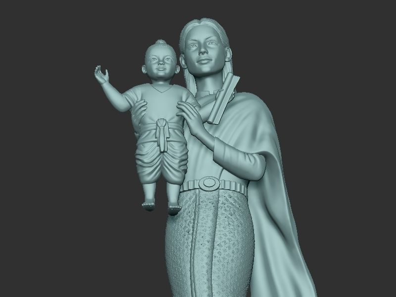 Mery with Baby Jesus 3D model 3D printable | CGTrader