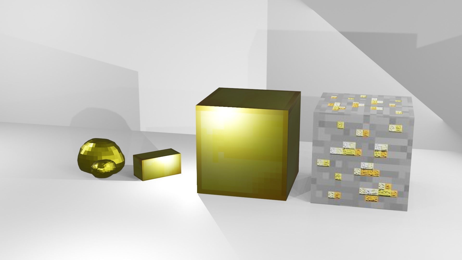 Minecraft gold blocks free VR / AR / low-poly 3D model | CGTrader