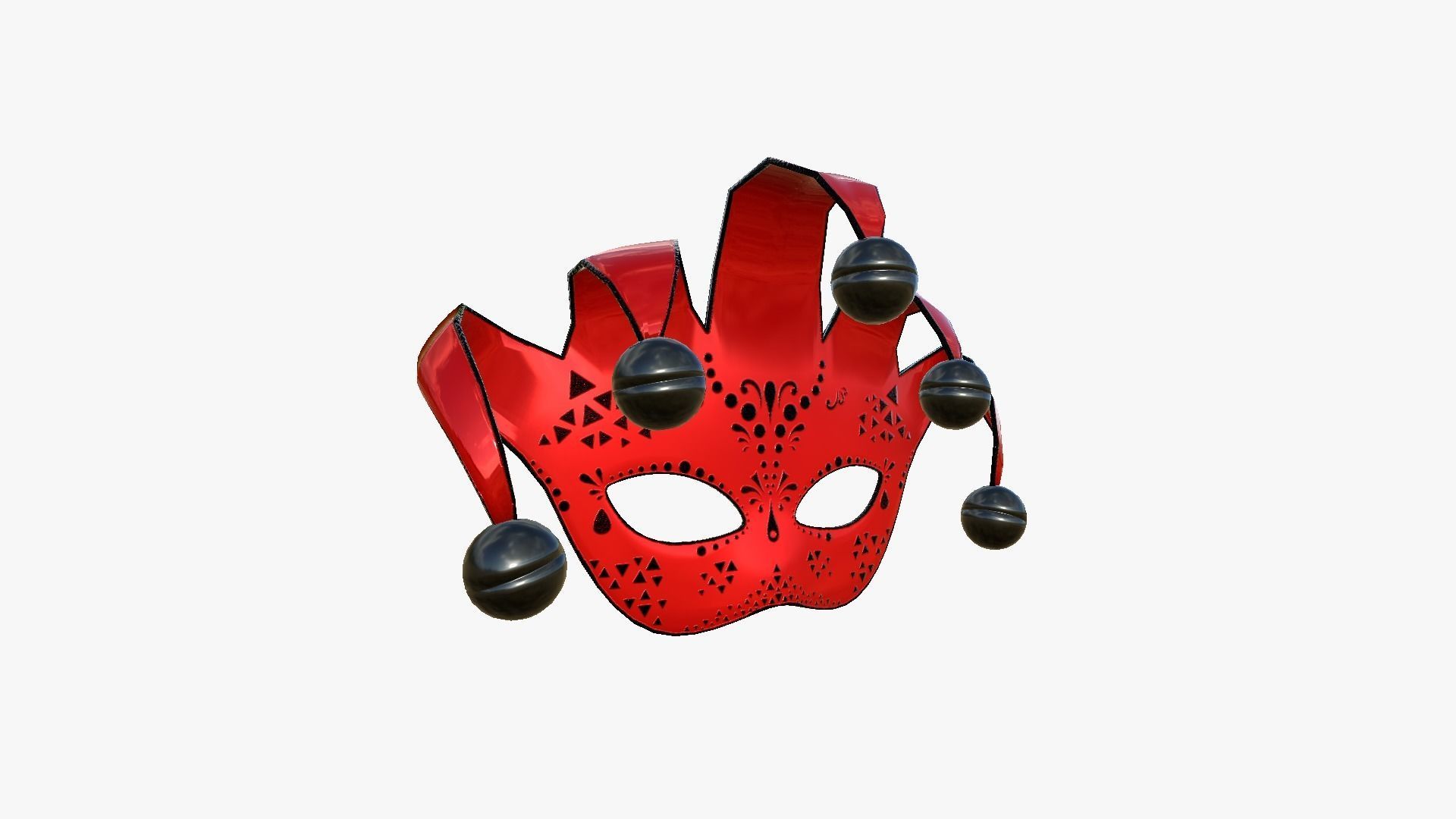 3D model Carnival Mask H12 Black Red - Costume Character Design VR / AR ...