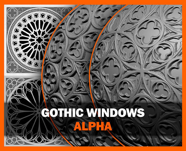 Alpha - Gothic Windows Alpha - Texture sets 3D model | CGTrader