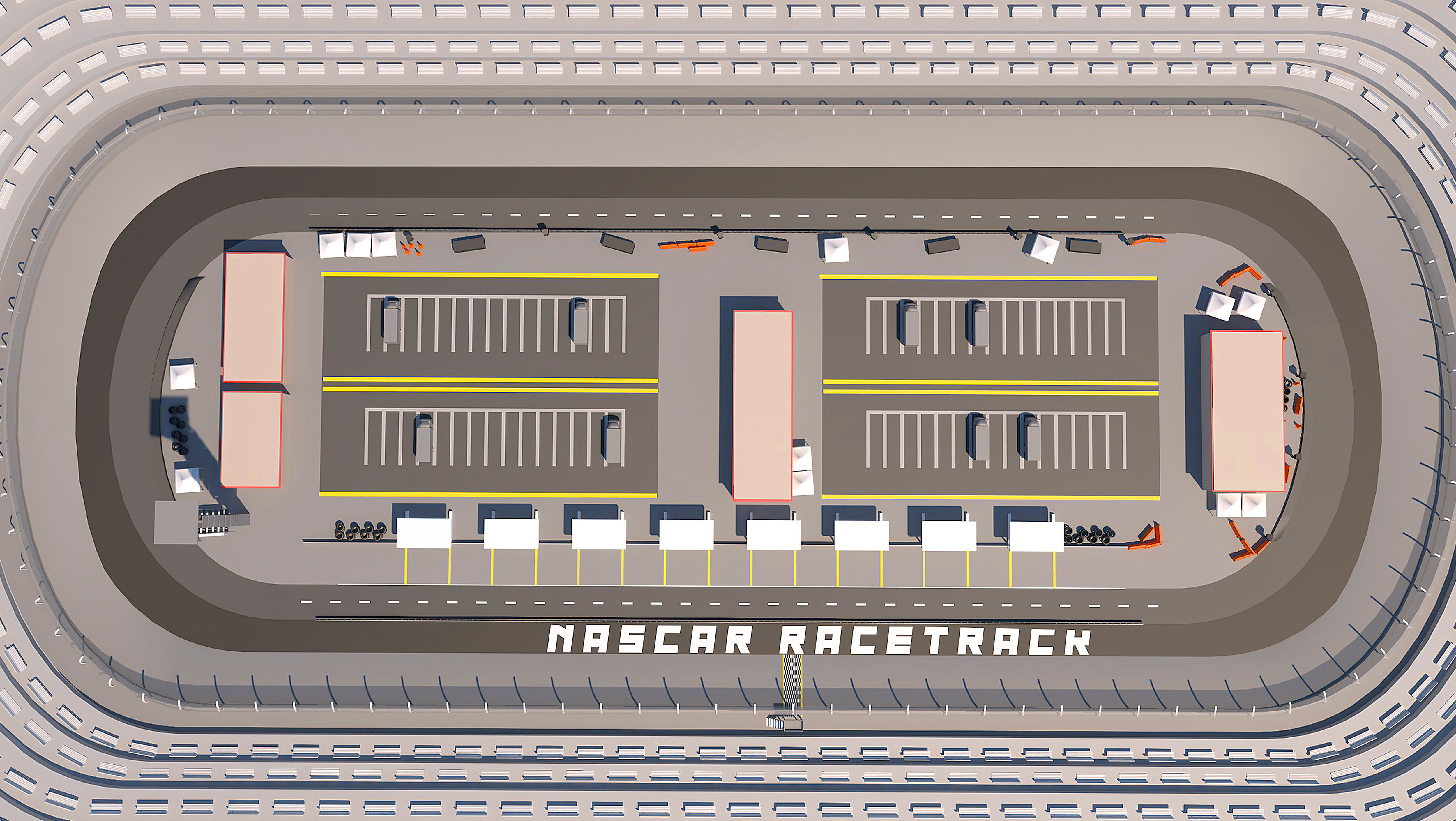 3D model NASCAR Racetrack 3d Model VR / AR / low-poly | CGTrader