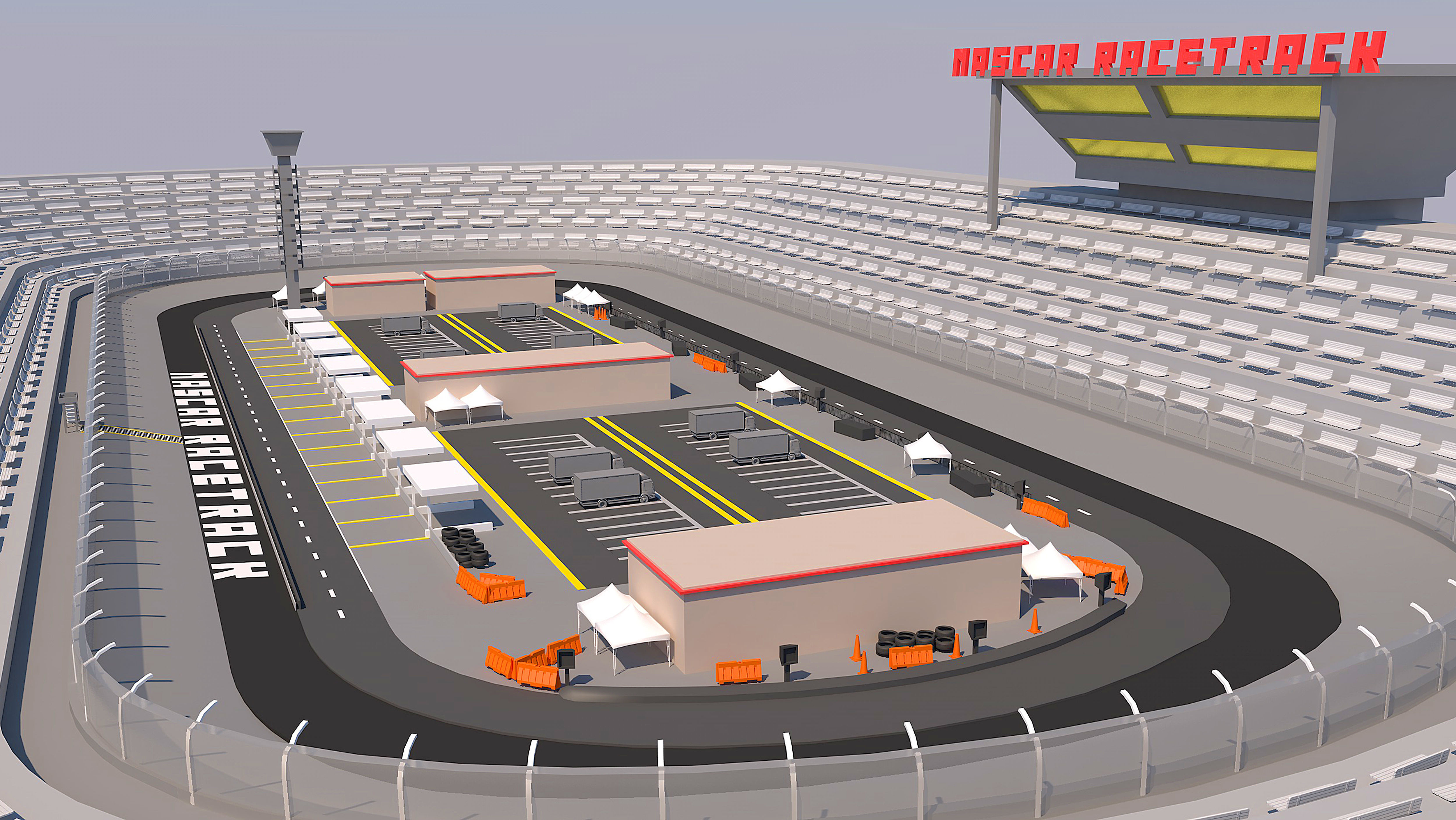3D model NASCAR Racetrack 3d Model VR / AR / low-poly | CGTrader