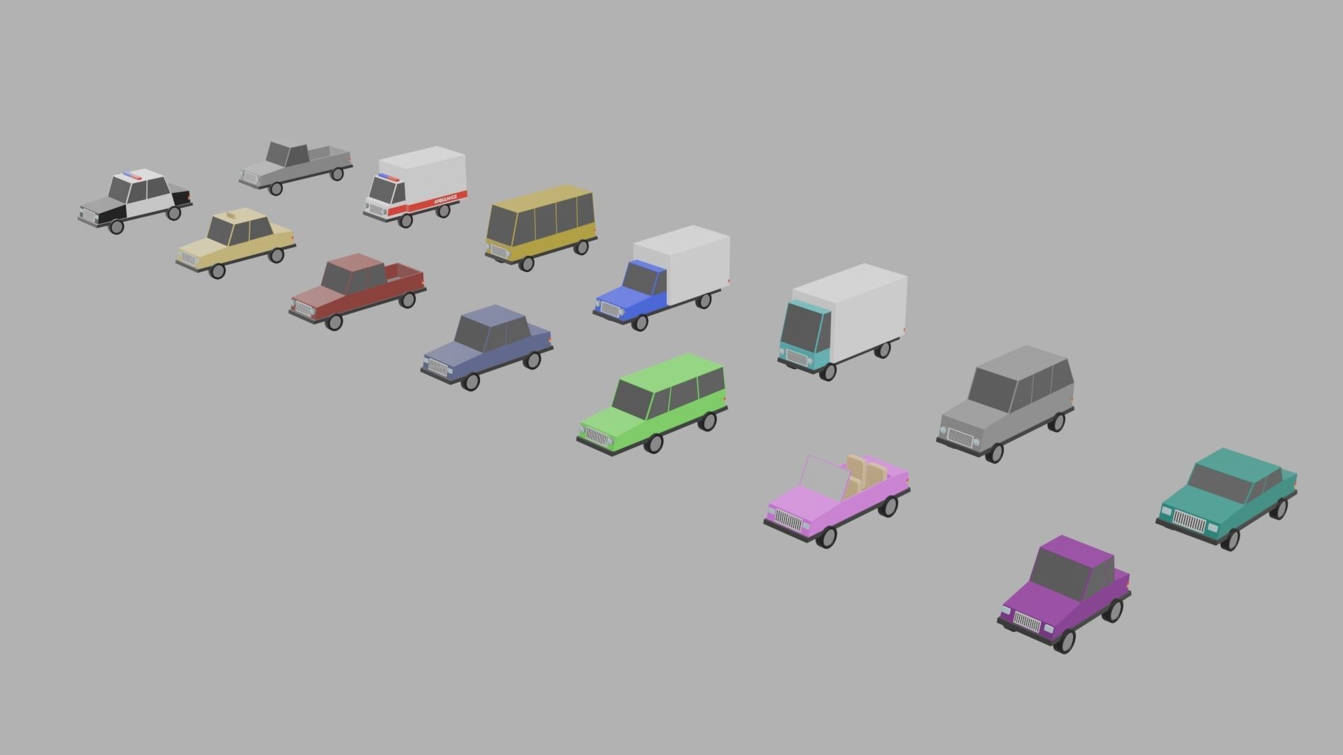 3D model Low Poly Cars VR / AR / low-poly | CGTrader