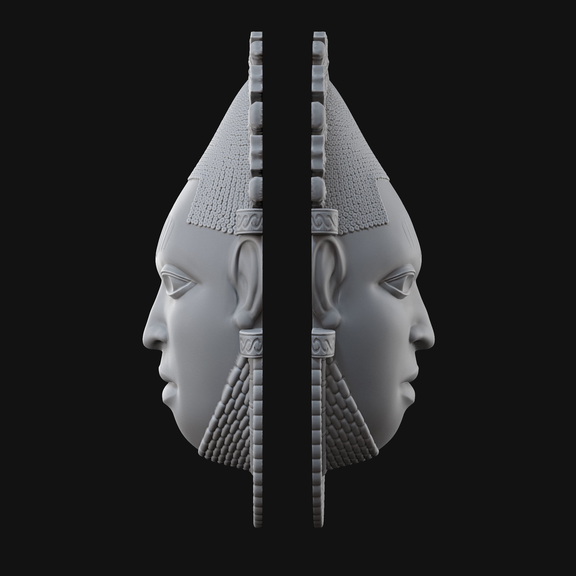 African Benin ivory mask of Queen Idia 3d print 3D model 3D printable ...