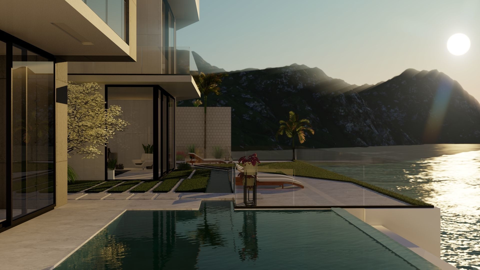 Modern House sketchup model lumion render 3D model animated | CGTrader