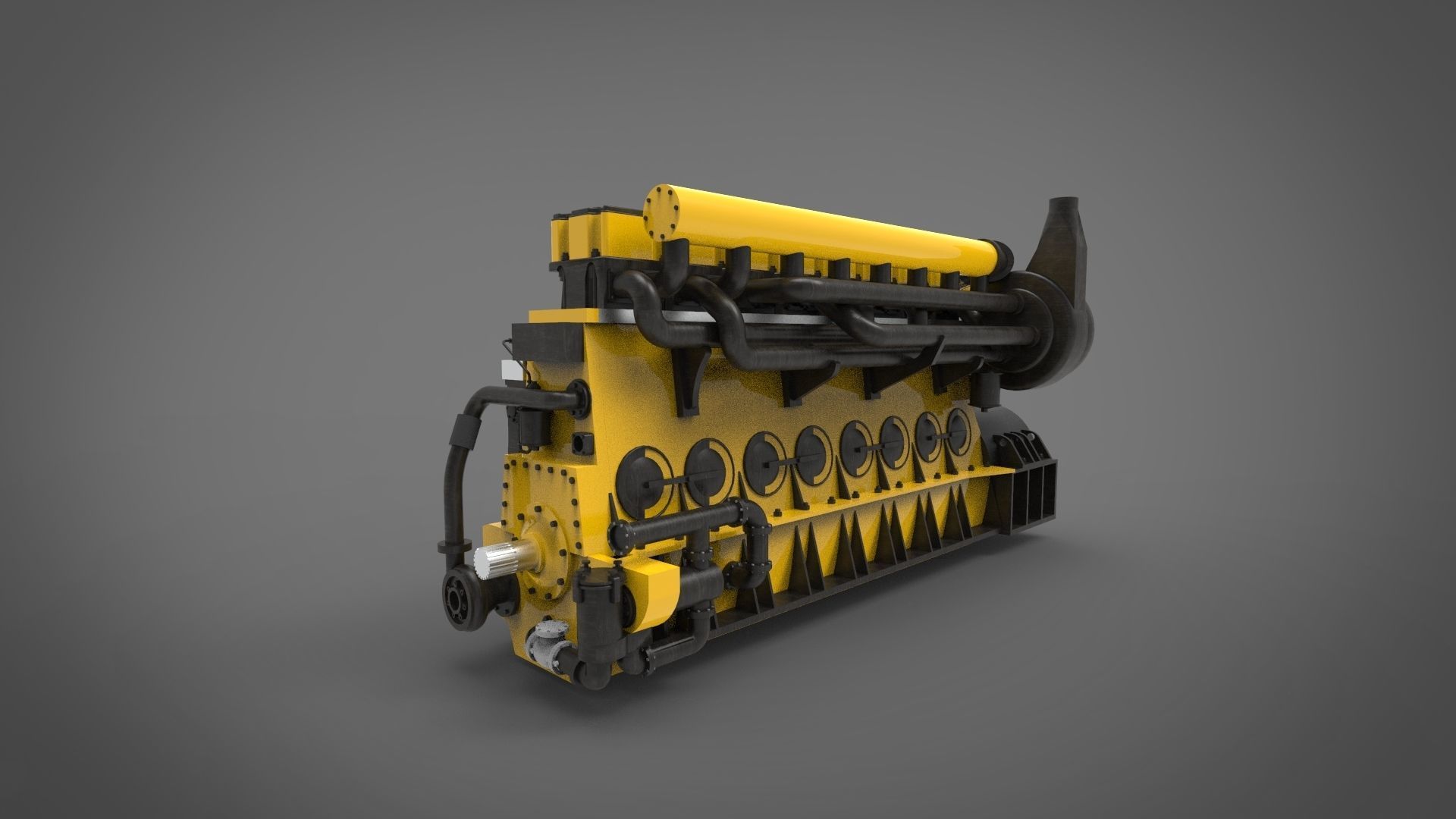 Container ship diesel engine 3D model | CGTrader
