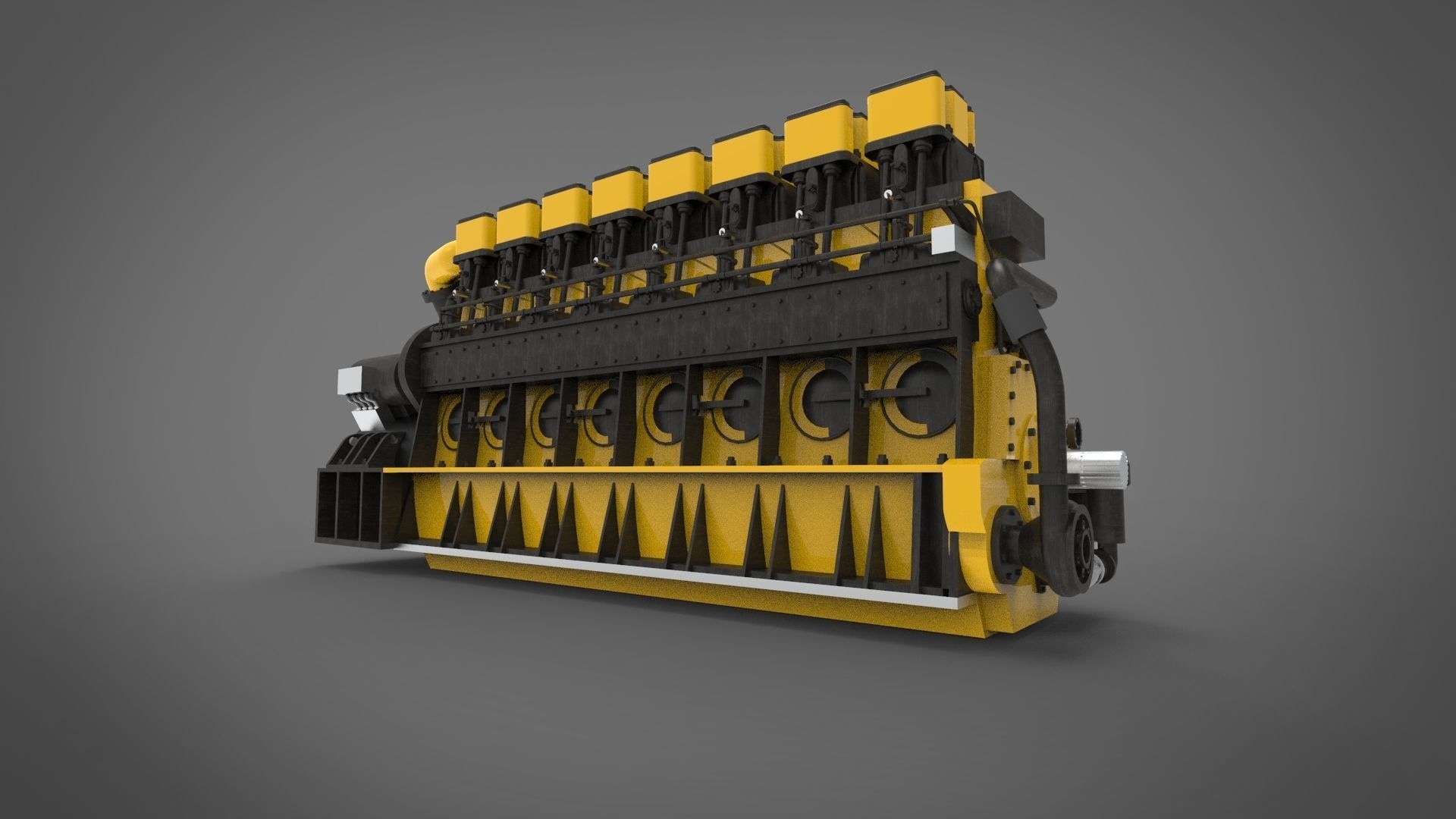 Container ship diesel engine 3D model | CGTrader