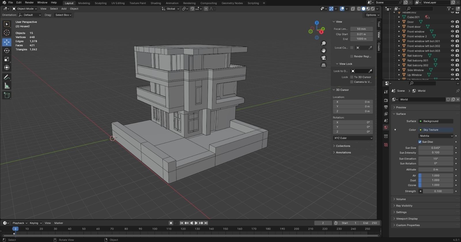 3D model Low poly Modern House 002 VR / AR / low-poly | CGTrader