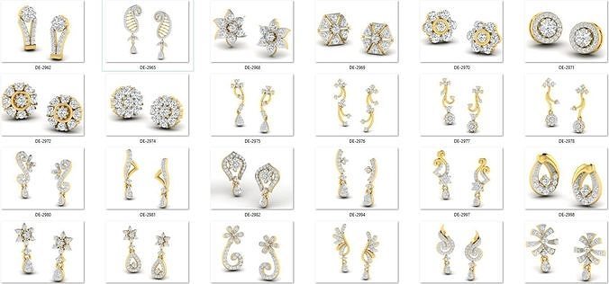 collection 100 plus earing 3dm 3D print model pack 6 3D model 3D ...