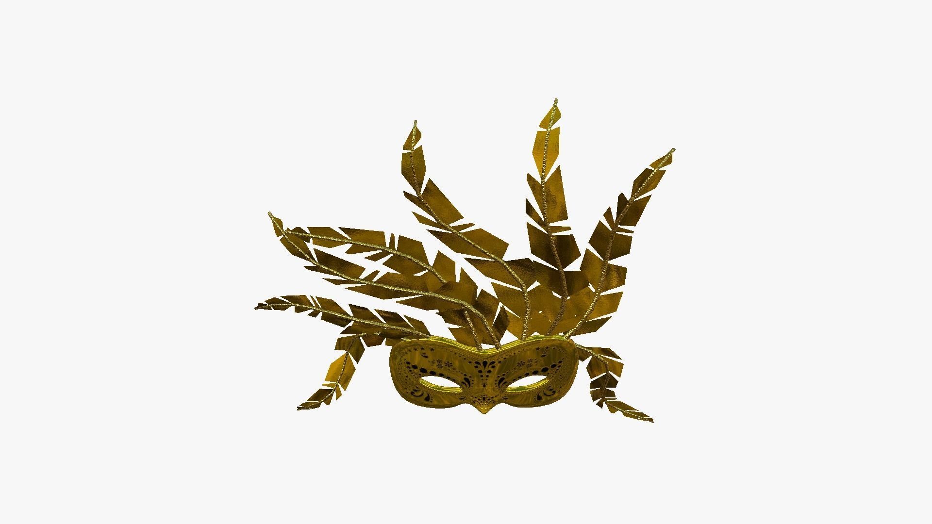 3D model Carnival Mask J05 Golden - Costume Character Design VR / AR ...