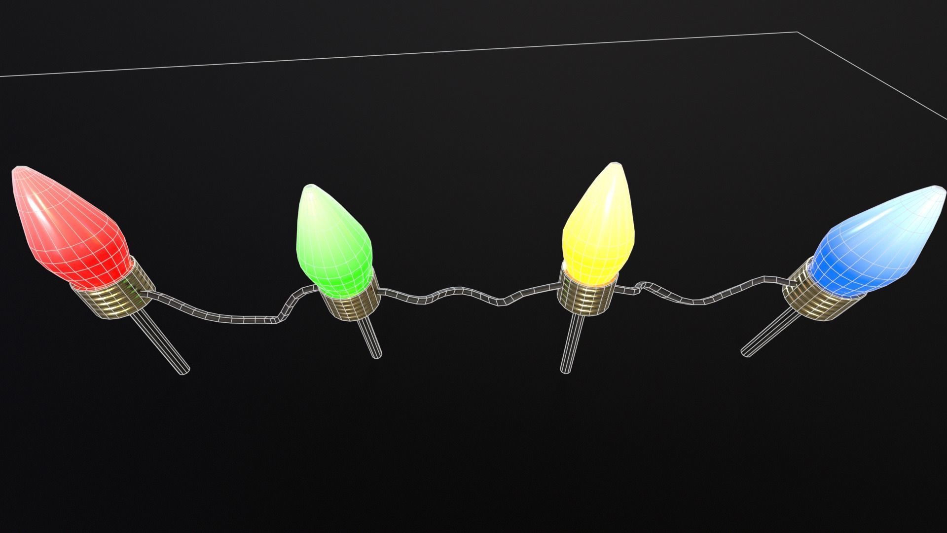 3D model Modular Standing Christmas Lights for Exterior VR / AR / low ...