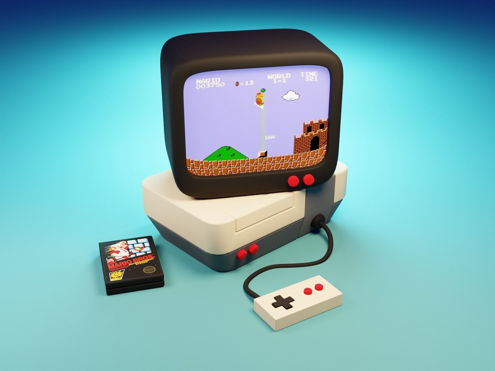 Retro Games Console free 3D model | CGTrader
