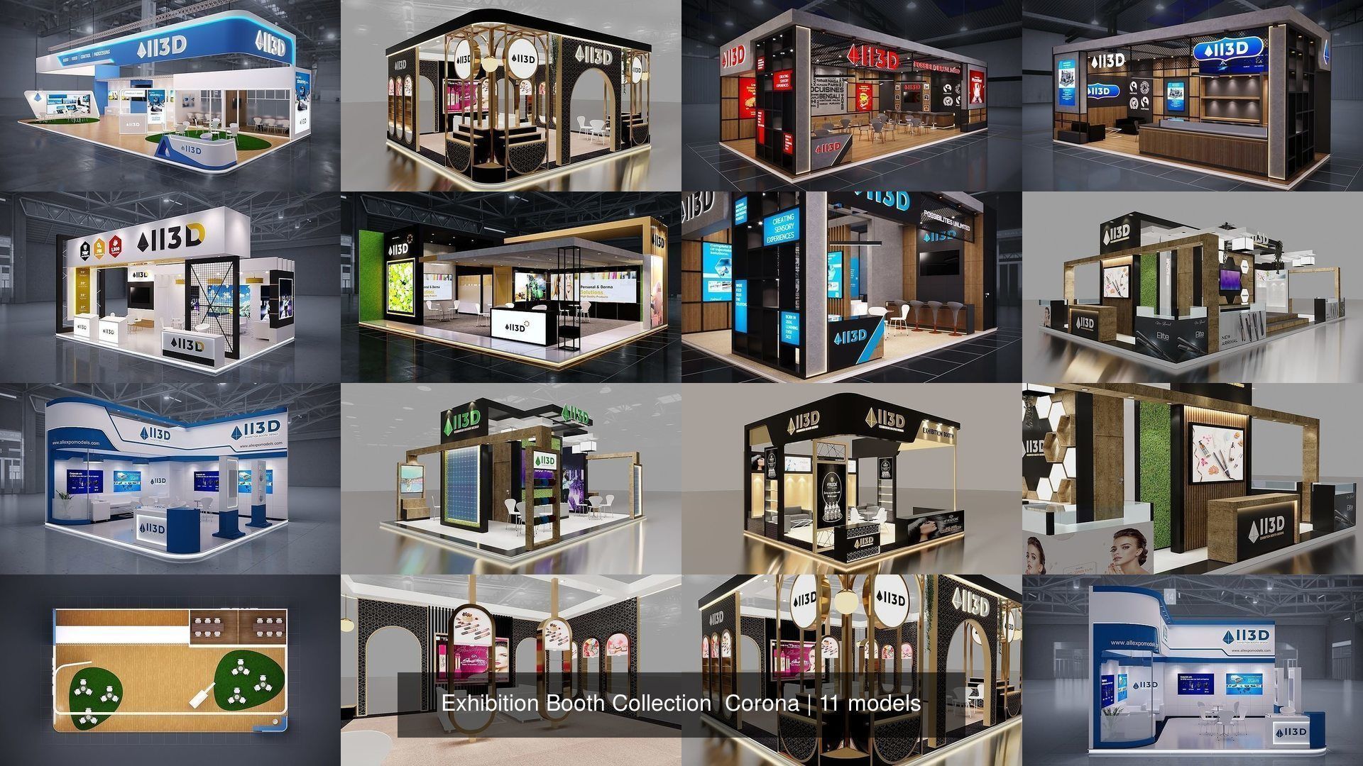 Exhibition Booth Collection Corona | CGTrader