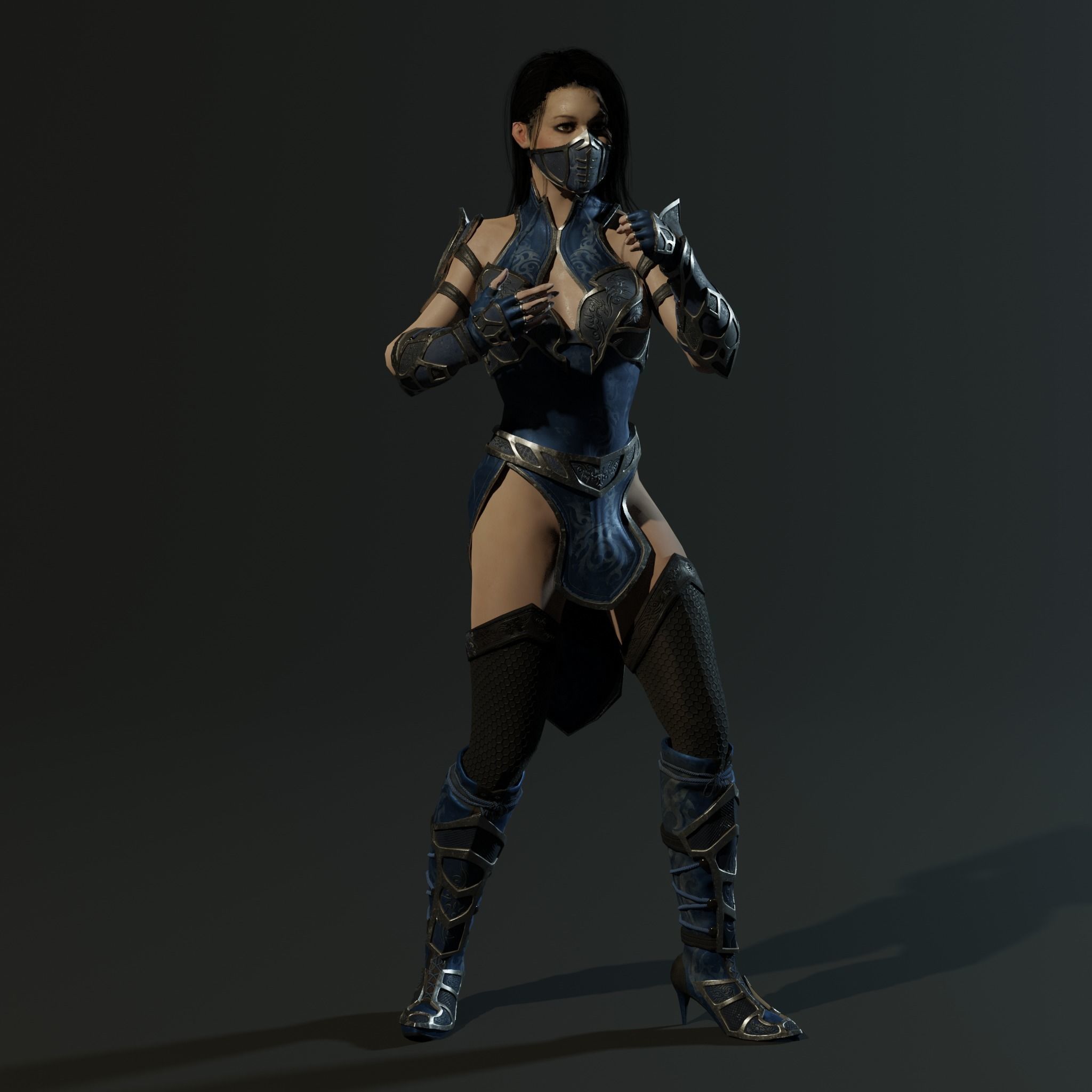 3D model Ninja girl VR / AR / low-poly | CGTrader