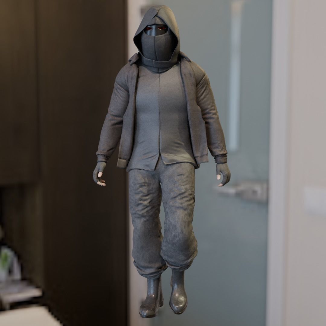 Cyberpunk character Spy assassin free 3D model rigged | CGTrader