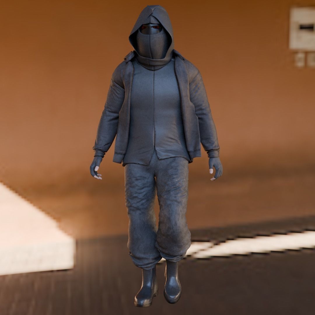 Cyberpunk character Spy assassin free 3D model rigged | CGTrader