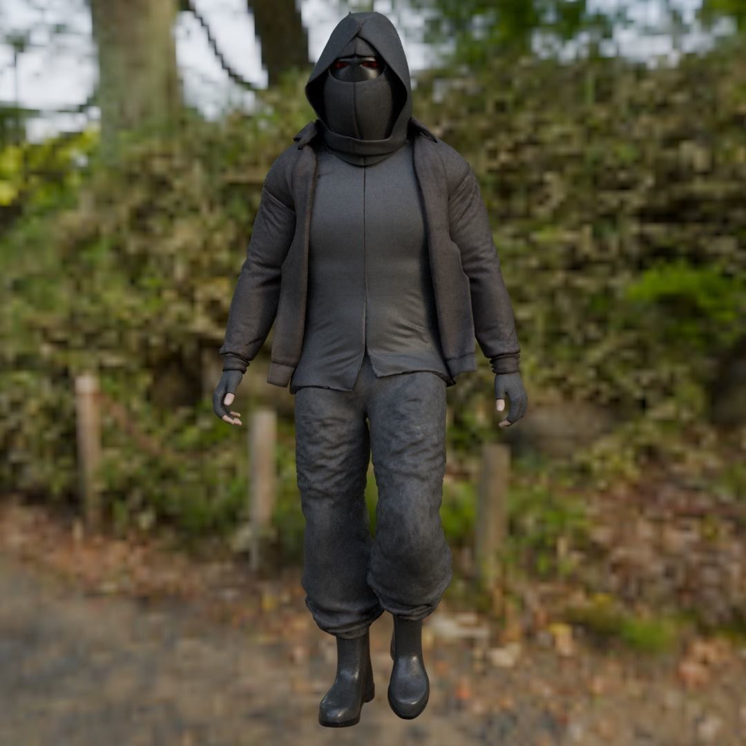 Cyberpunk character Spy assassin free 3D model rigged | CGTrader