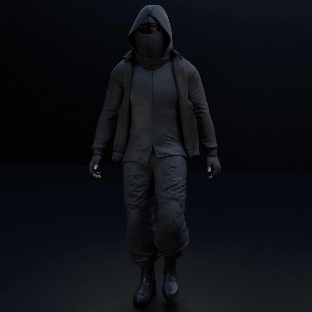 Cyberpunk character Spy assassin free 3D model rigged | CGTrader