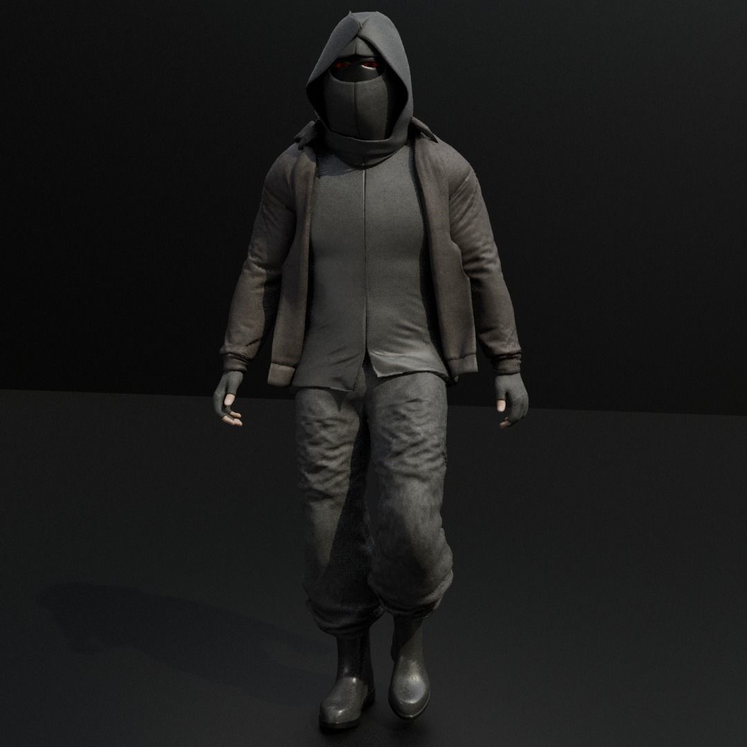 Cyberpunk character Spy assassin free 3D model rigged | CGTrader