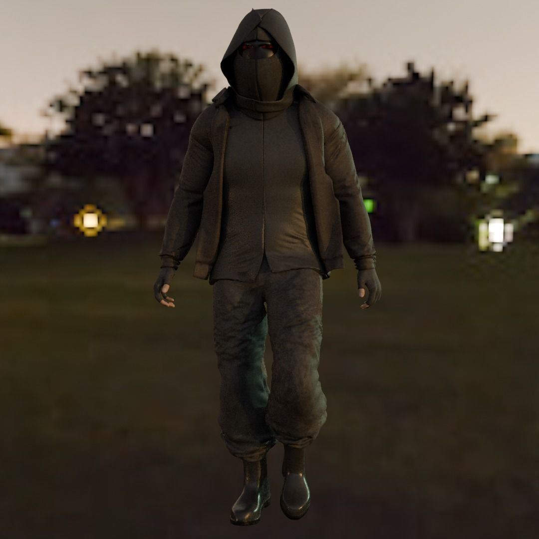 Cyberpunk character Spy assassin free 3D model rigged | CGTrader