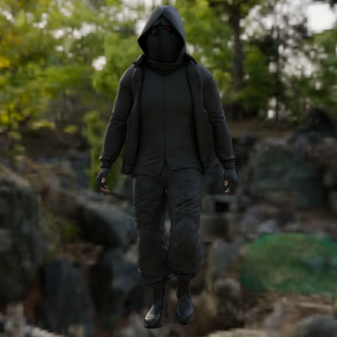 Cyberpunk character Spy assassin free 3D model rigged | CGTrader