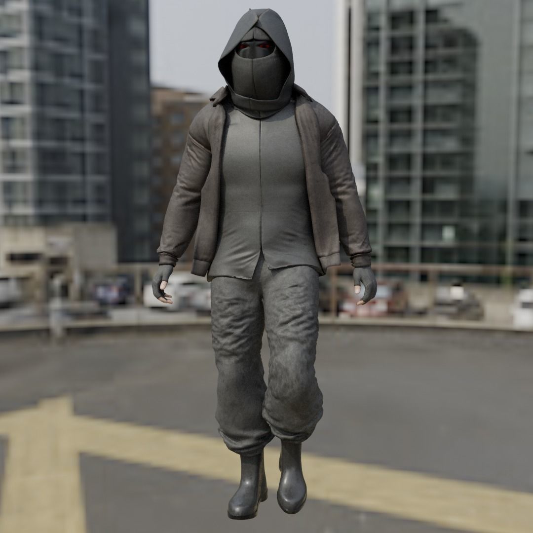 Cyberpunk character Spy assassin 3D model rigged | CGTrader