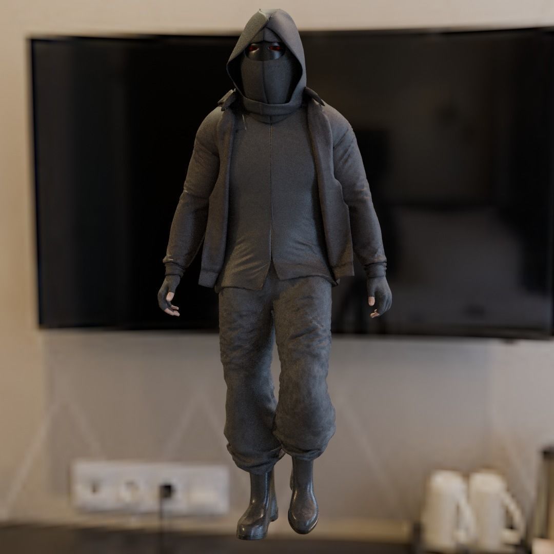 Cyberpunk character Spy assassin 3D model rigged | CGTrader