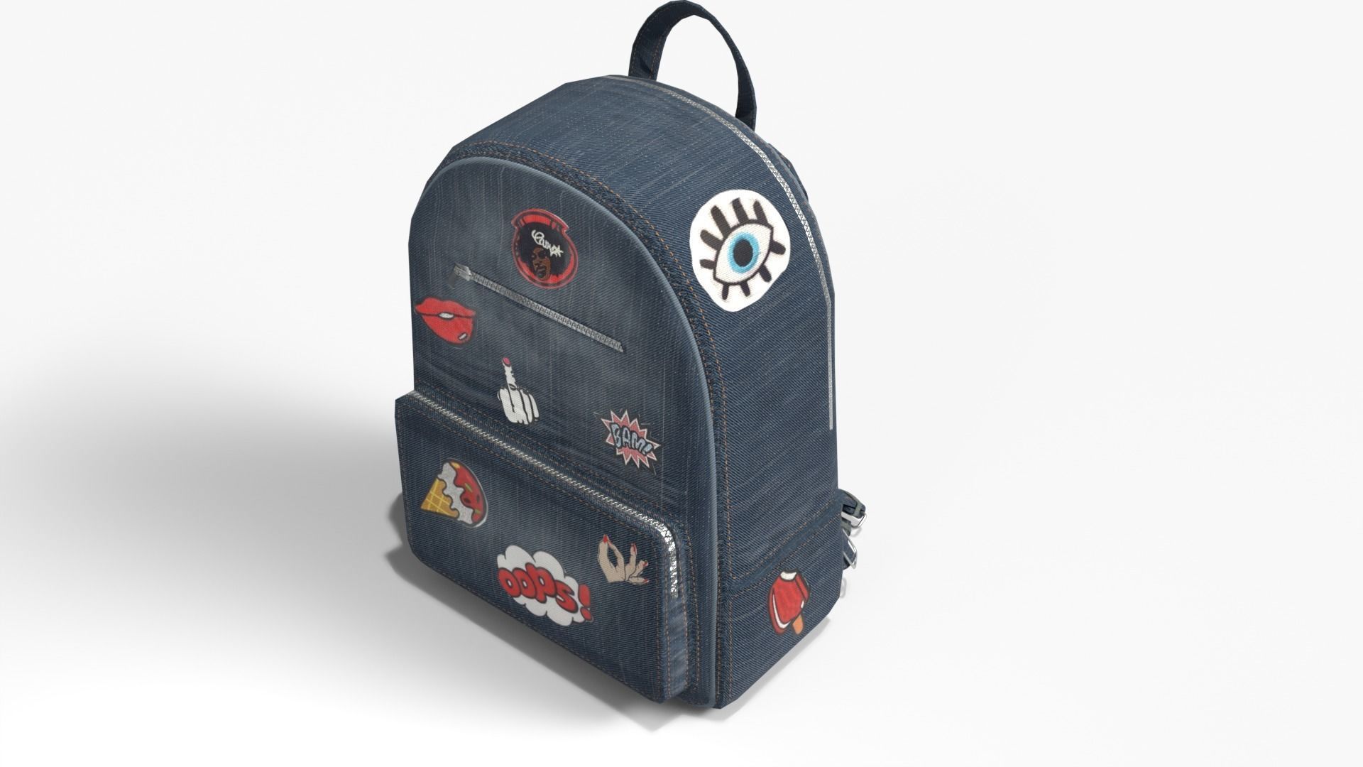 3D model Denim Backpack VR / AR / low-poly | CGTrader