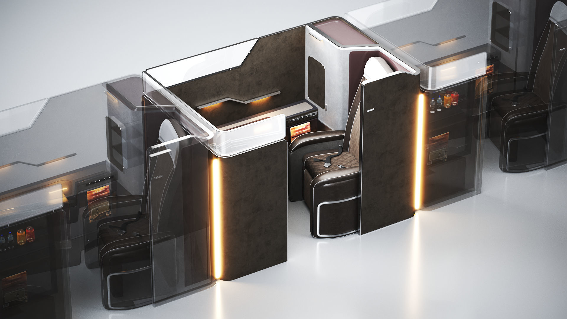 First Class Passenger Seat Vray 3D model 3D model | CGTrader