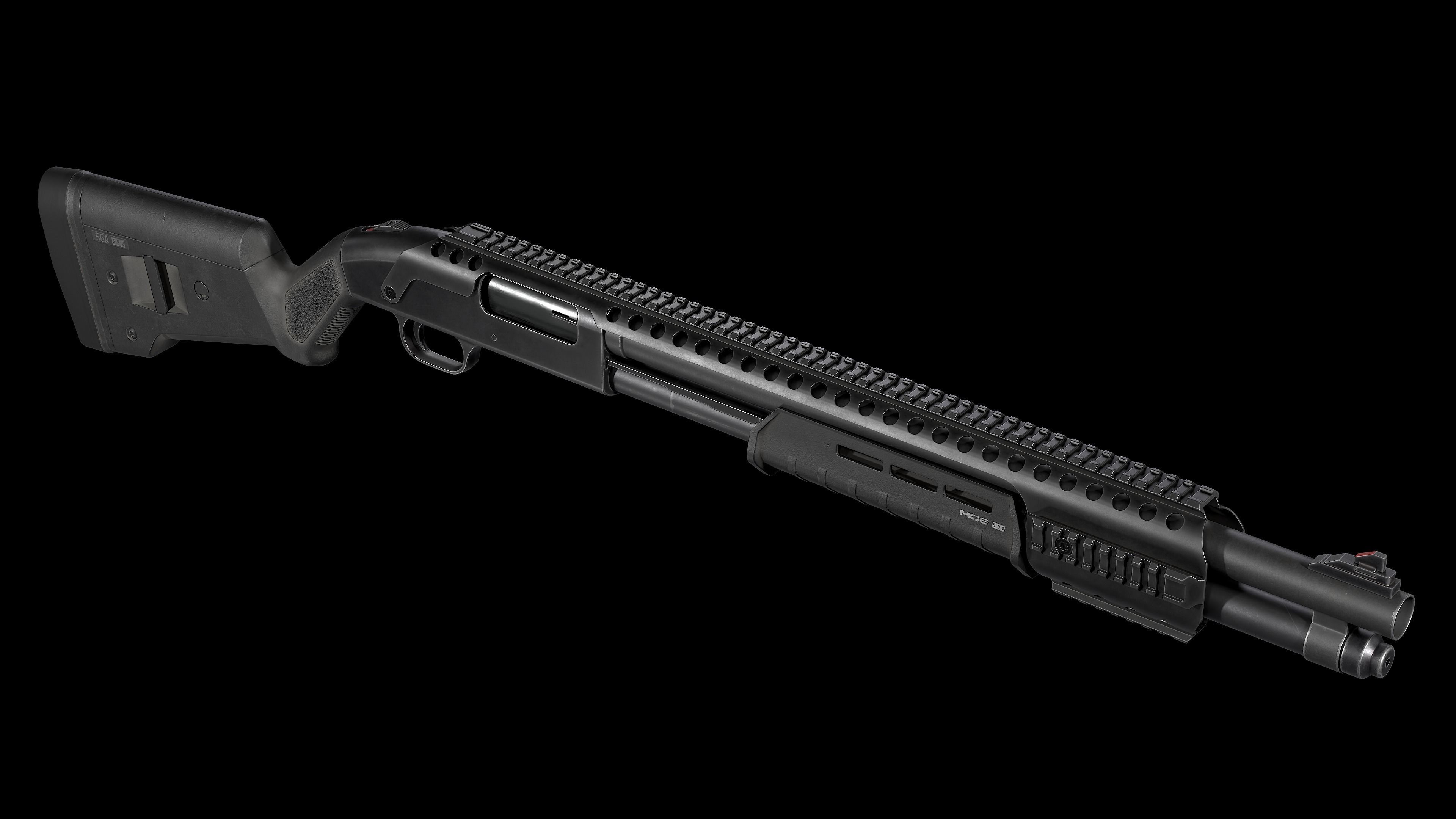 3D model Mossberg 590 Custom 12 Gauge Shotgun Build VR / AR / low-poly ...