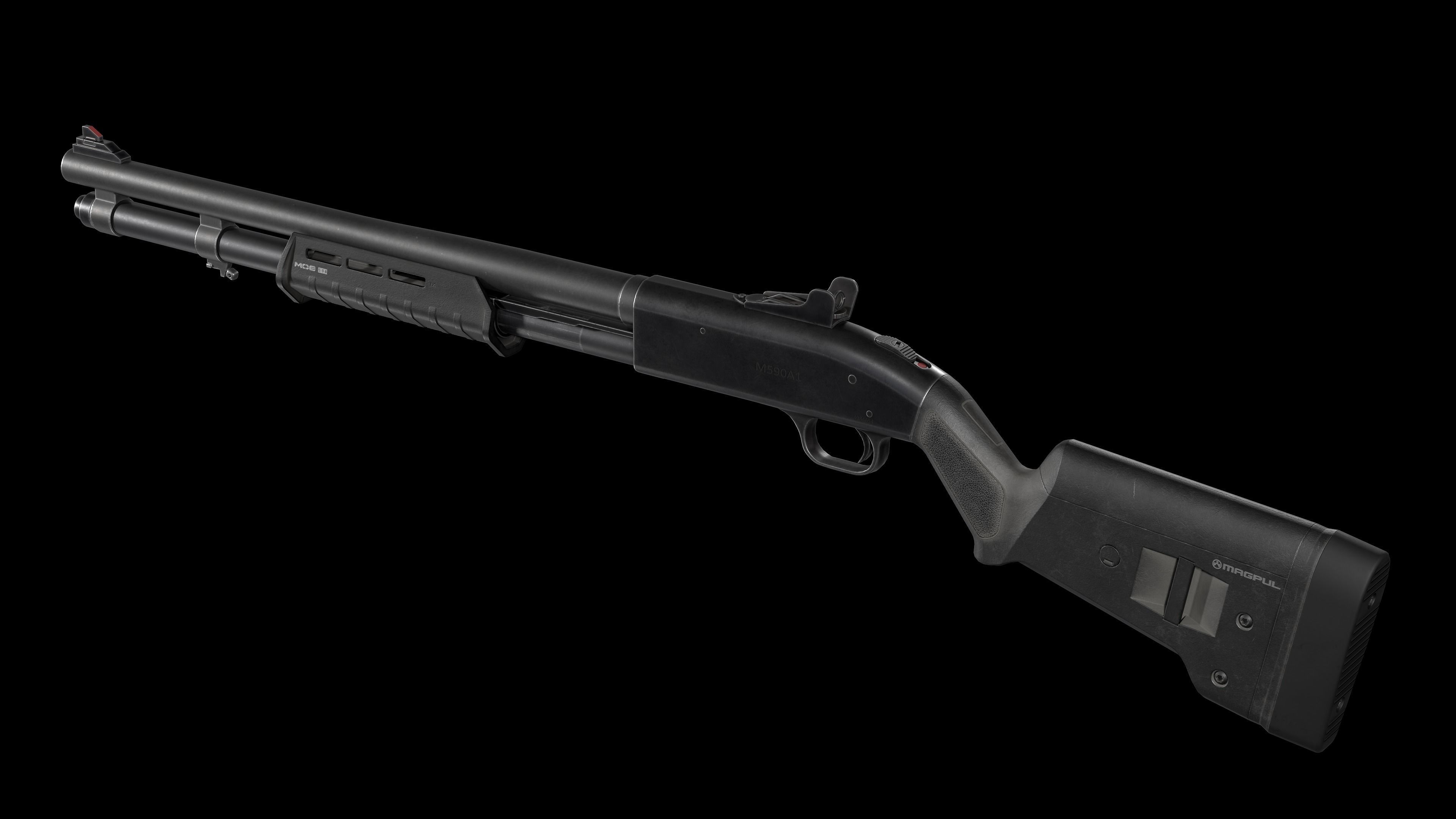 3D model Mossberg 590 Custom 12 Gauge Shotgun Build VR / AR / low-poly ...