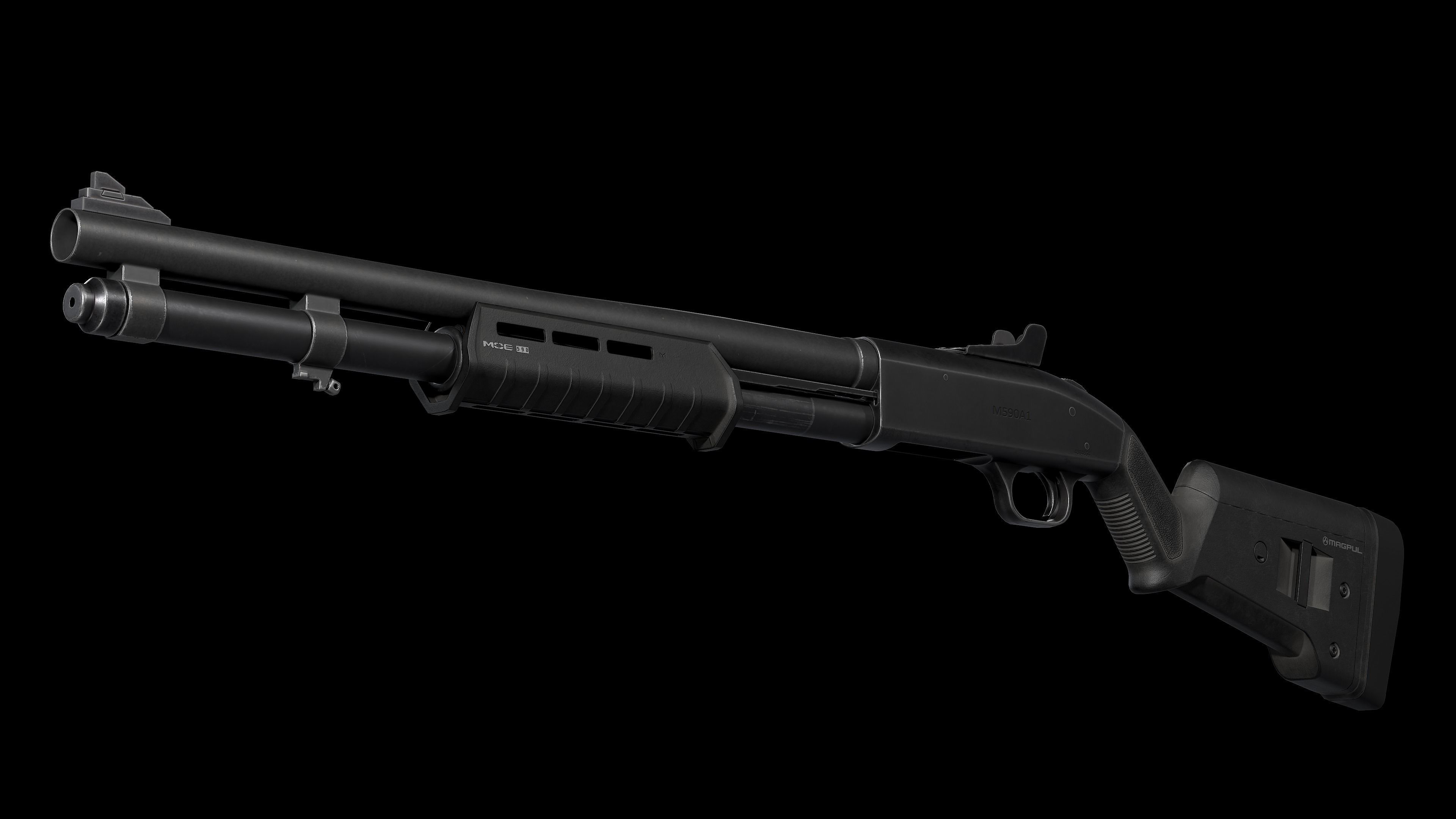 3D model Mossberg 590 Custom 12 Gauge Shotgun Build VR / AR / low-poly ...