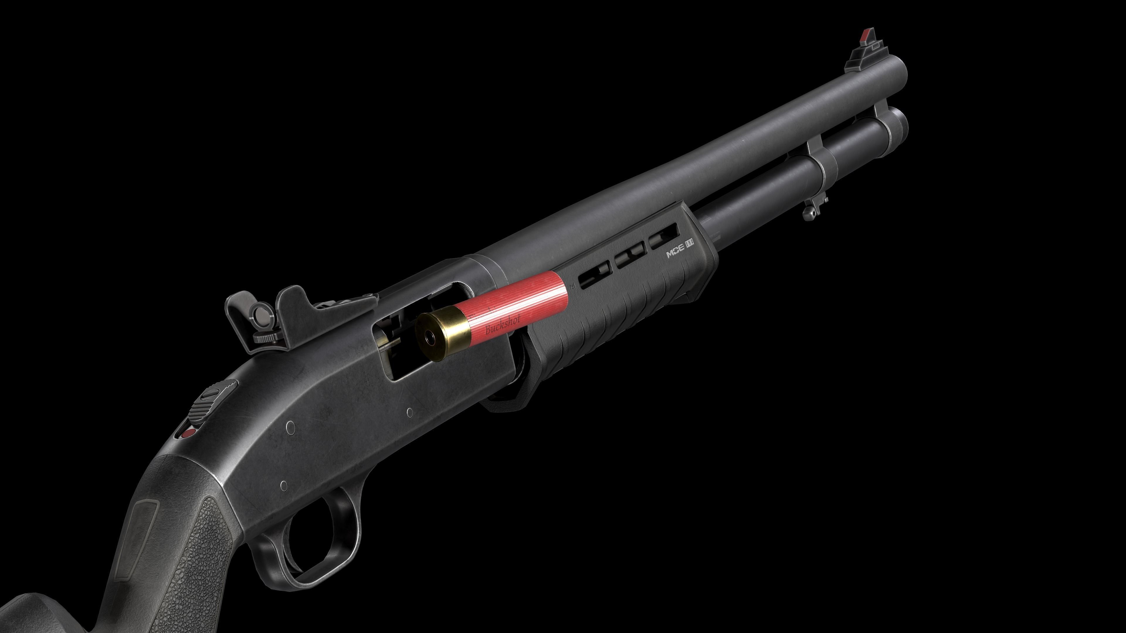3D model Mossberg 590 Custom 12 Gauge Shotgun Build VR / AR / low-poly ...