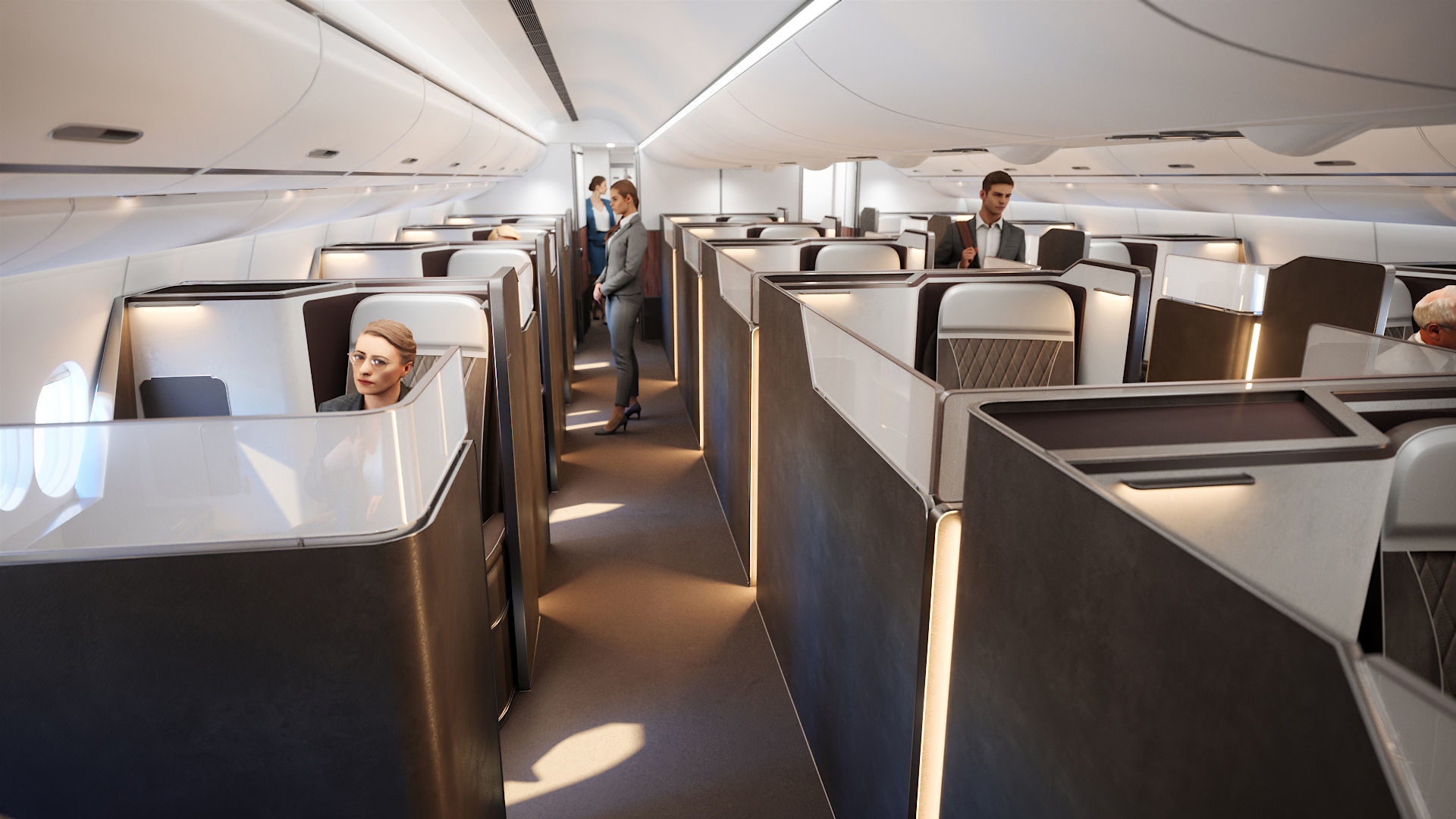 Passenger Seats All Classes - Economy - Business - First Class 3D Model ...