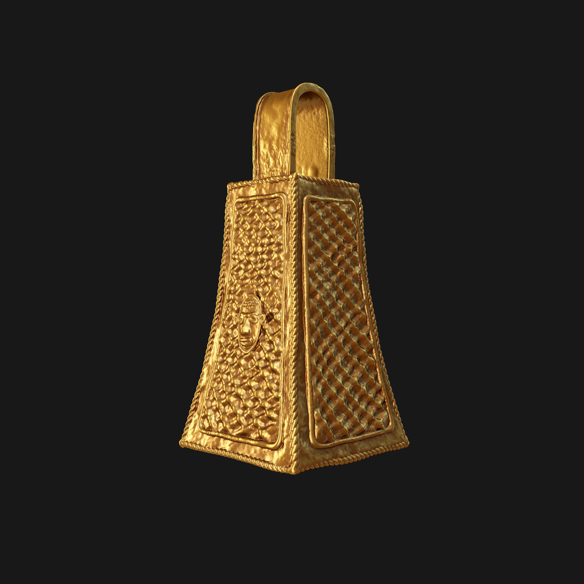 Benin bronze bell 3d print 3D model 3D printable | CGTrader