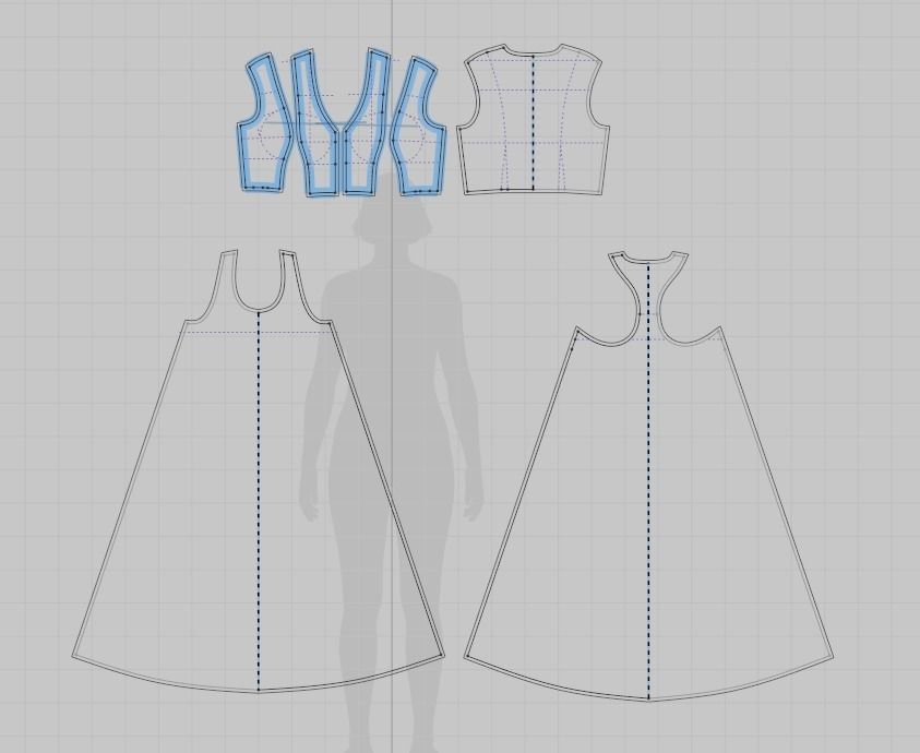 25 long dress pattern 3D model 3D printable | CGTrader