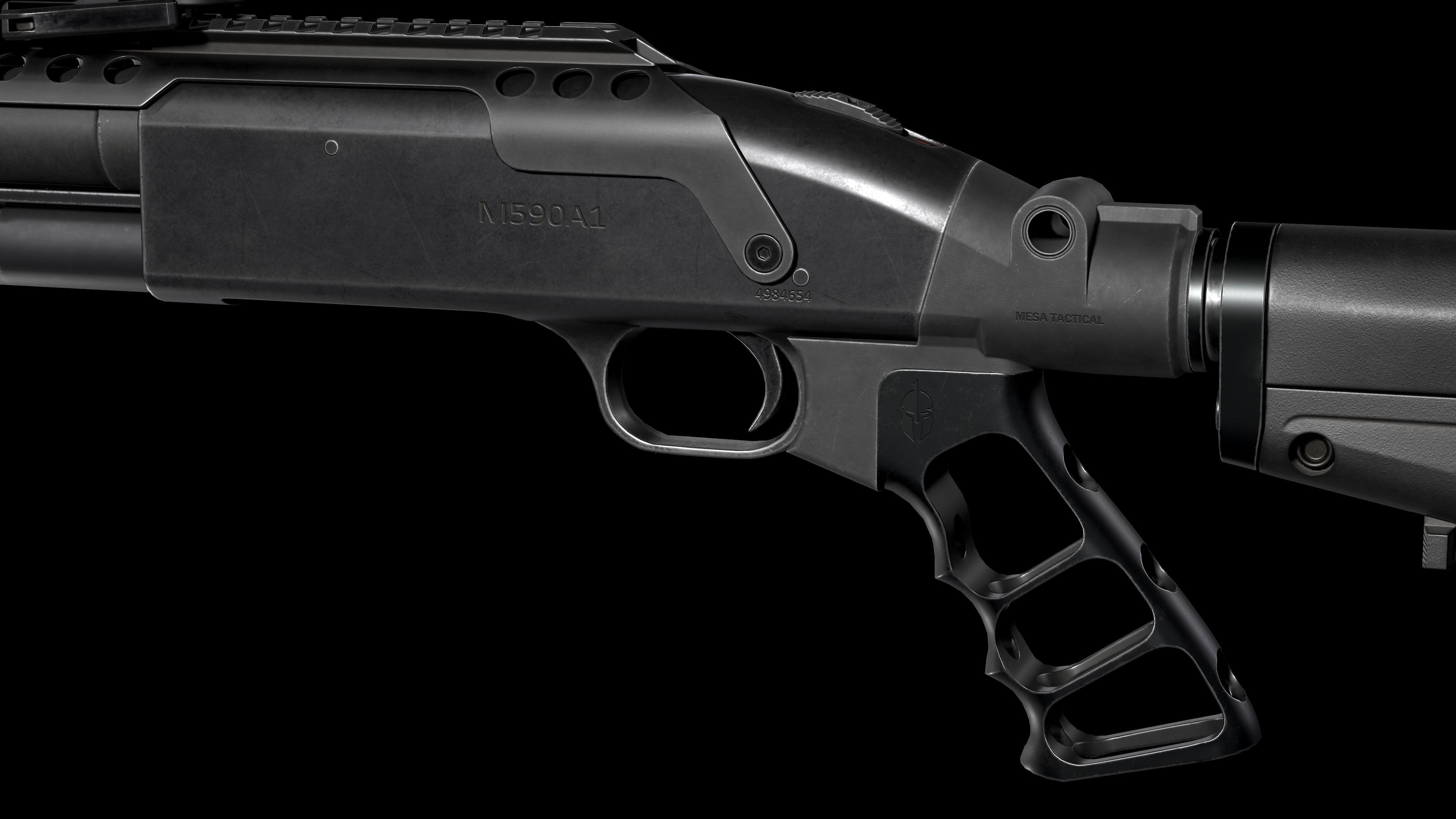 3D model Mossberg 590 Tactical 12 Gauge Shotgun Build VR / AR / low ...